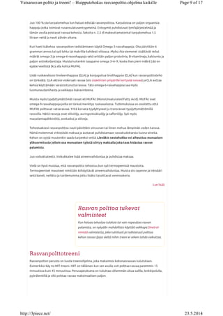 Rasvanpoltto ja treeni | PDF