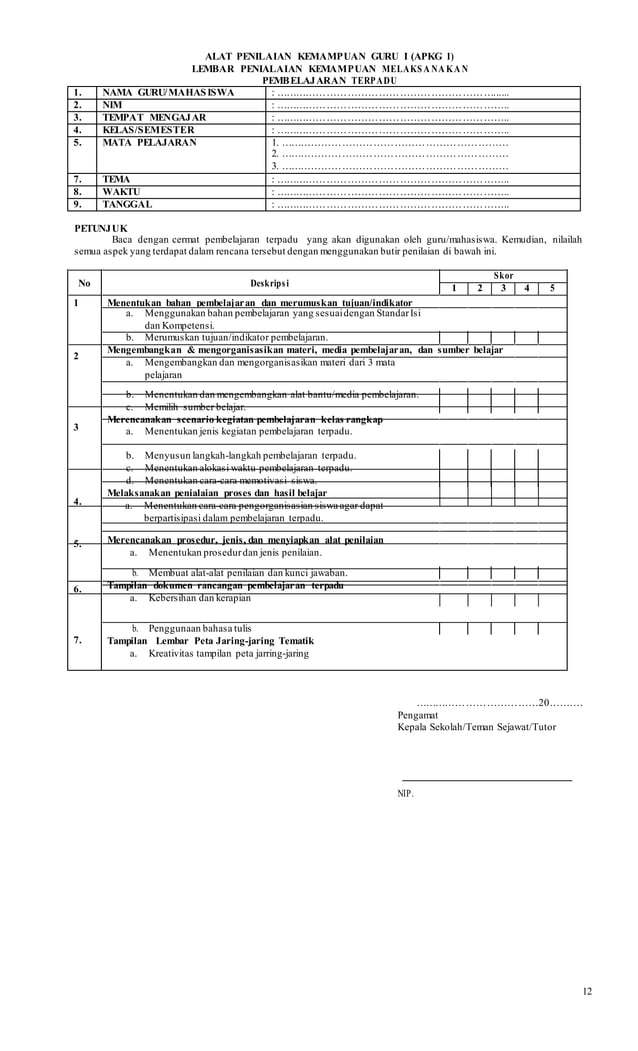 Rat dan sat pembelajaran terpadu di sd | DOCX