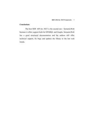 RDF APIs for .NET Framework | PDF | Databases | Computer Software and Applications