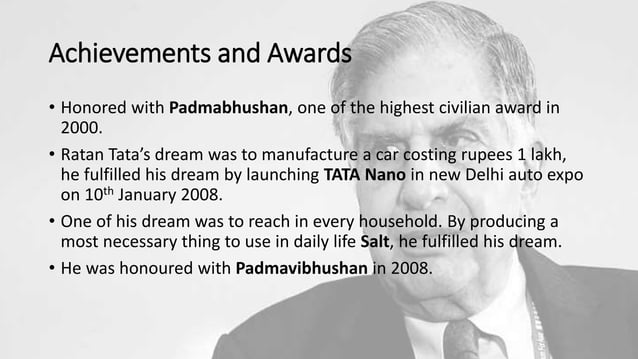 Ratan tata an succesful entrepreneur | PPTX
