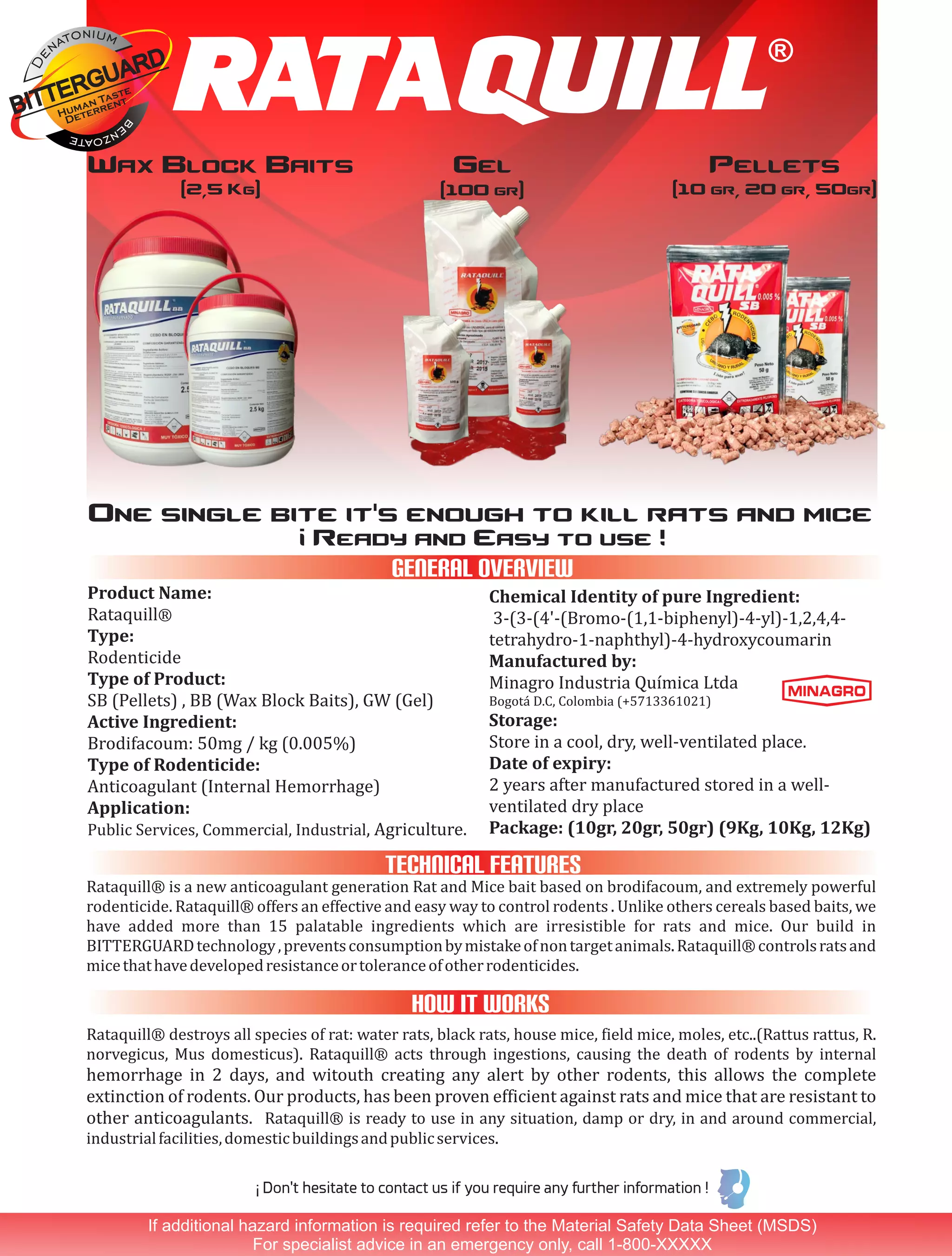 Rataquill rodenticide-brodifacoum | PDF