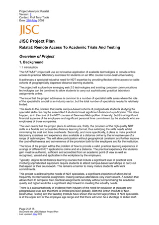 Ratatat Project Plan V2 | PDF