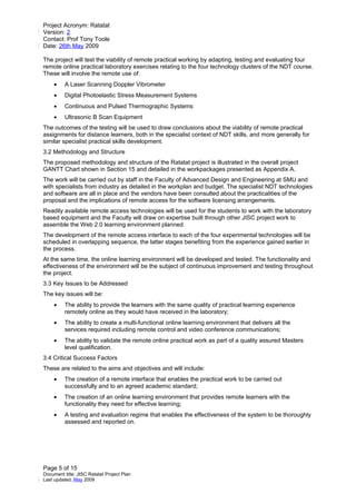 Ratatat Project Plan V2 | PDF