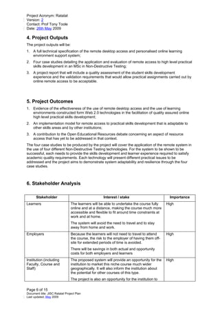 Ratatat Project Plan V2 | PDF