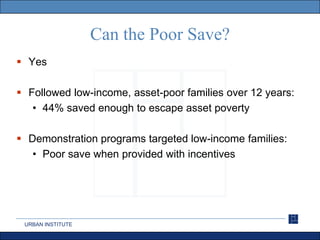 Asset Poverty and the Importance of Emergency Savings | PPT