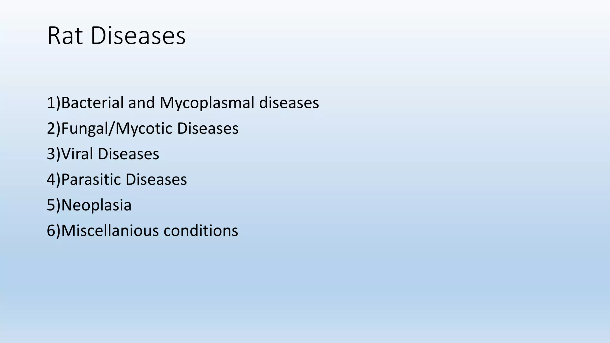 laboratory Rat diseases &control measures | PPTX
