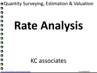 Rate analysis in civil engineering | PPTX