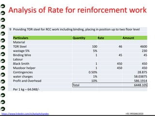 Rate analysis in civil engineering | PPTX