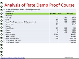 Rate analysis in civil engineering | PPTX