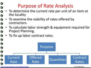 Rate analysis in civil engineering | PPTX
