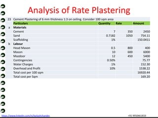 Rate analysis in civil engineering | PPTX
