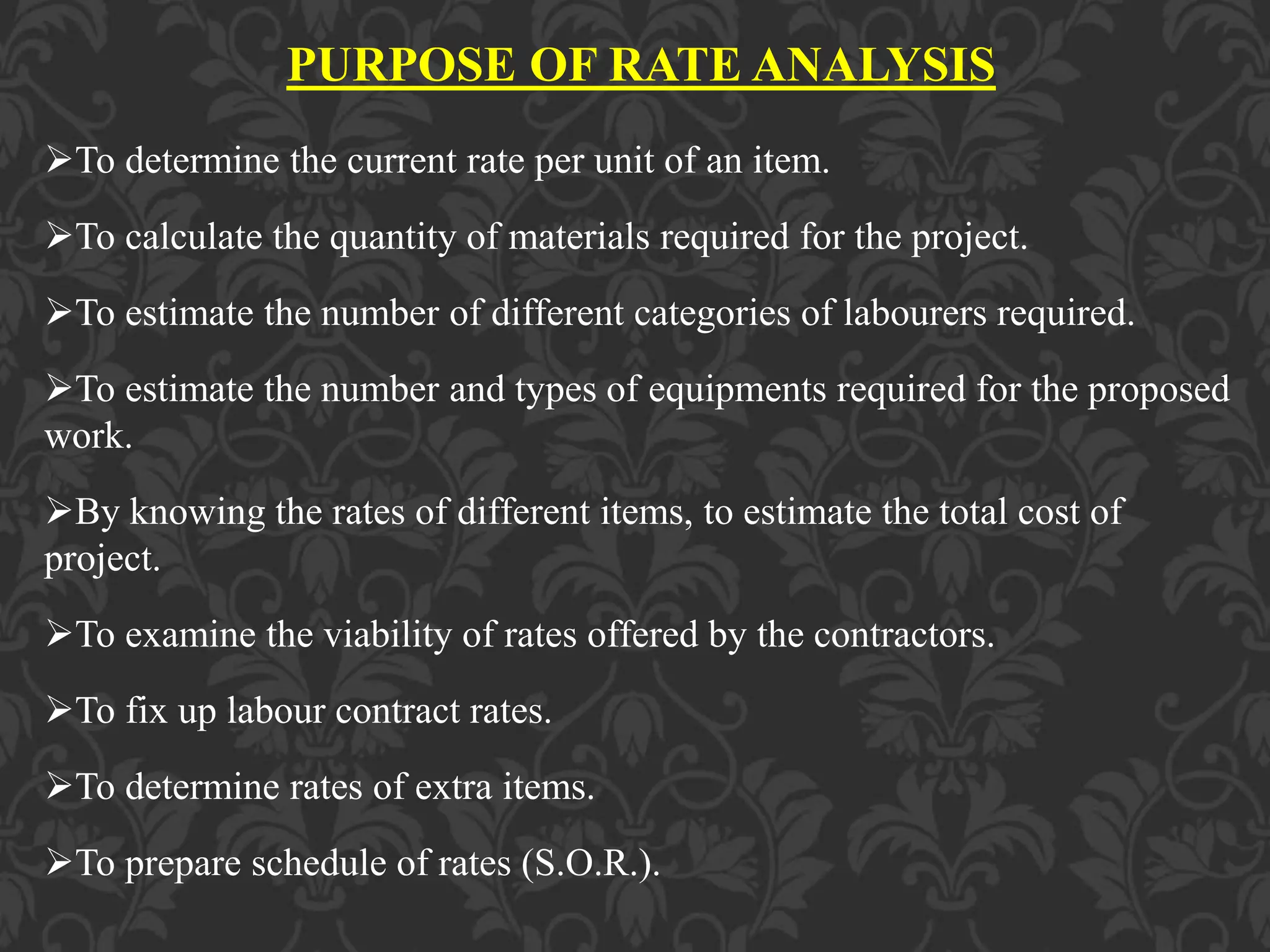 Rate analysis | PPTX