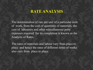 Rate analysis | PPTX