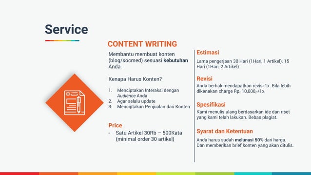 Rate Card 2018 Kadika Digital Consultant | PPT