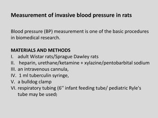 Recording of Rat ECG, BP and heart rate | PPTX