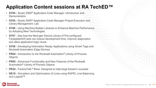 RA TechED - DE10 - Simulation and Optimization of Lines using RAPID ...