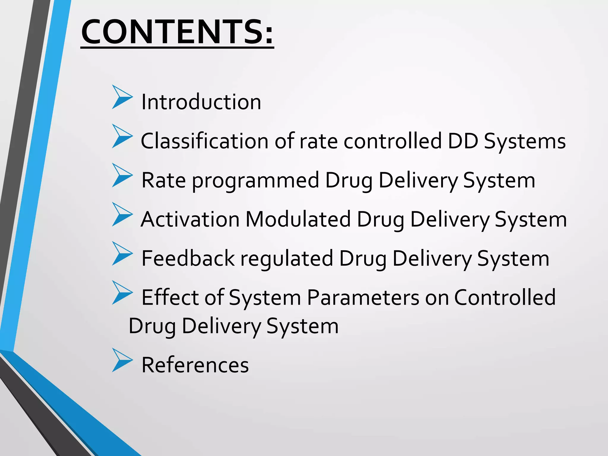 Rate controlled drug delivery system | PPTX