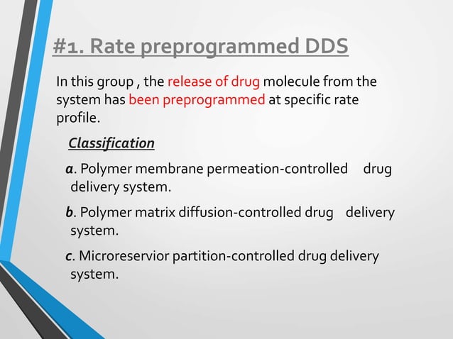 Rate controlled drug delivery system | PPT