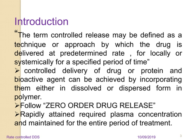 Rate controlled drug delivery system | PPT