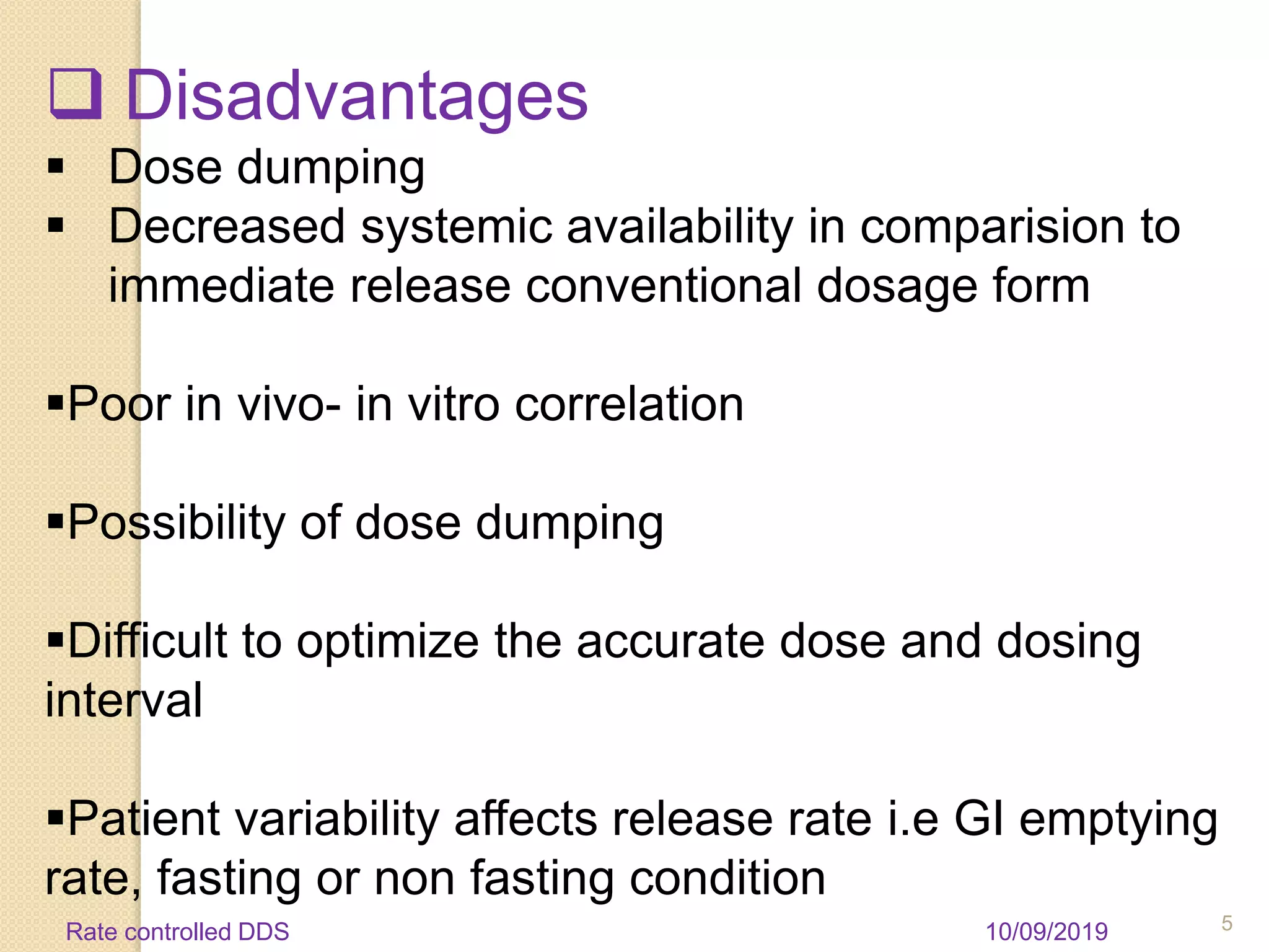 Rate controlled drug delivery system | PPTX