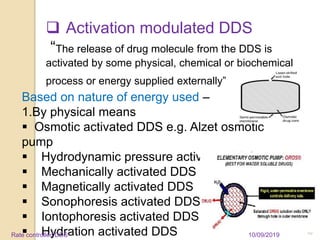 Rate controlled drug delivery system | PPTX