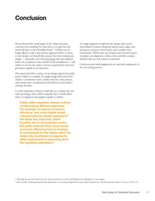 Rate Design for Distributed Generation - NET METERING ALTERNATIVES | PDF