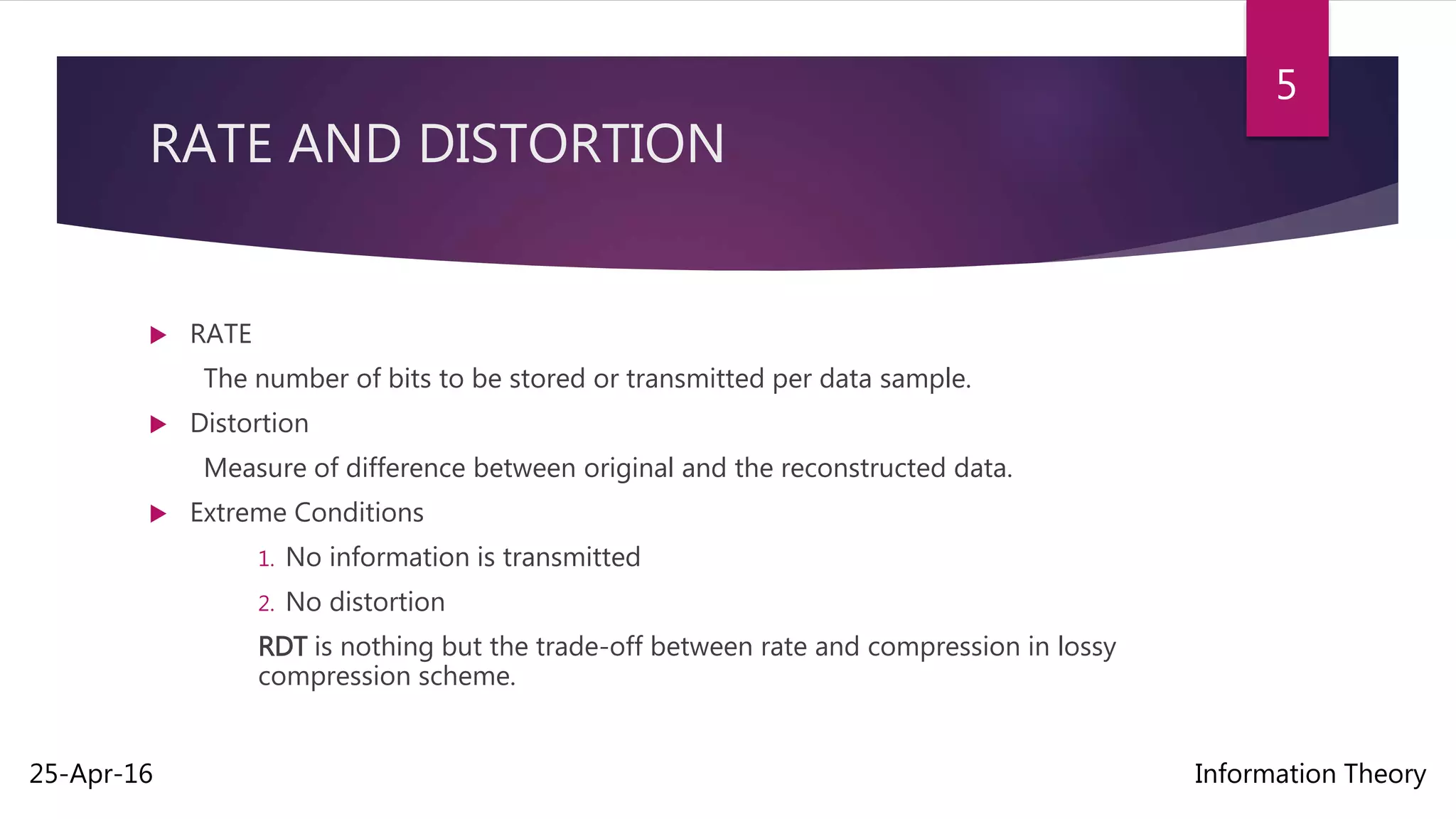 Rate Distortion Theory Ppt