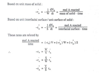 Rate equations for heterogeneous reactions combining linear and ...