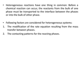 Rate equations for heterogeneous reactions combining linear and ...