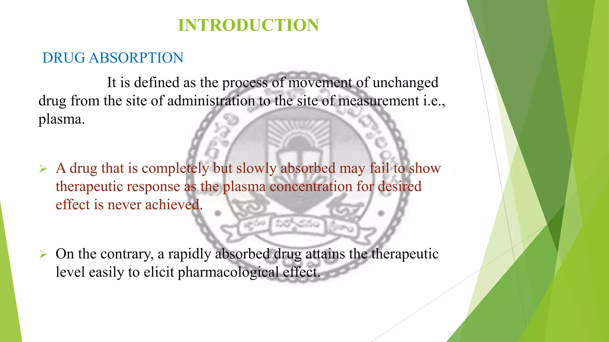 Rate limiting steps in drug absorption [autosaved] | PPTX