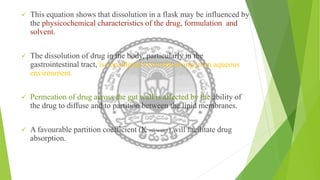 Rate limiting steps in drug absorption [autosaved] | PPTX