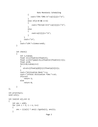 Rate monotonic scheduling- Operating System | PDF