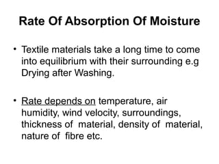 Rate of absorption of moisture | PPT