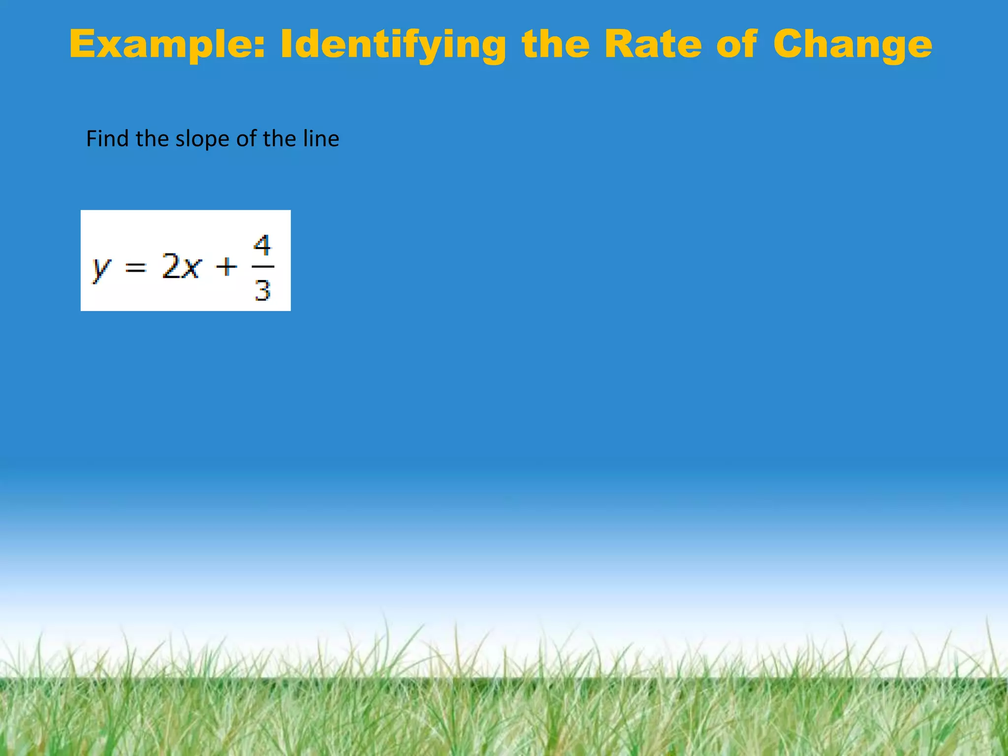 Rate of change tables, points, and equations | PPT