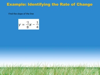 Rate of change tables, points, and equations | PPT