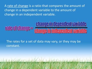 Rate of change tables, points, and equations | PPT