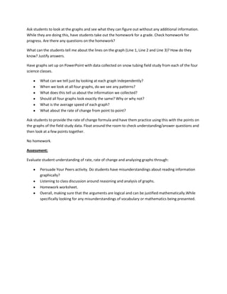 Rate of change and graphing lesson plan | DOCX