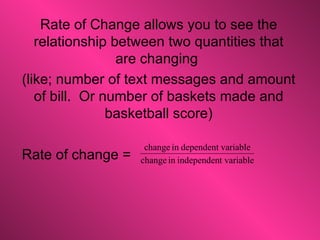 Rate of change and slope | PPT