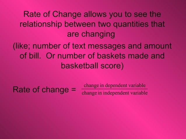 Rate of change and slope | PPT | Science