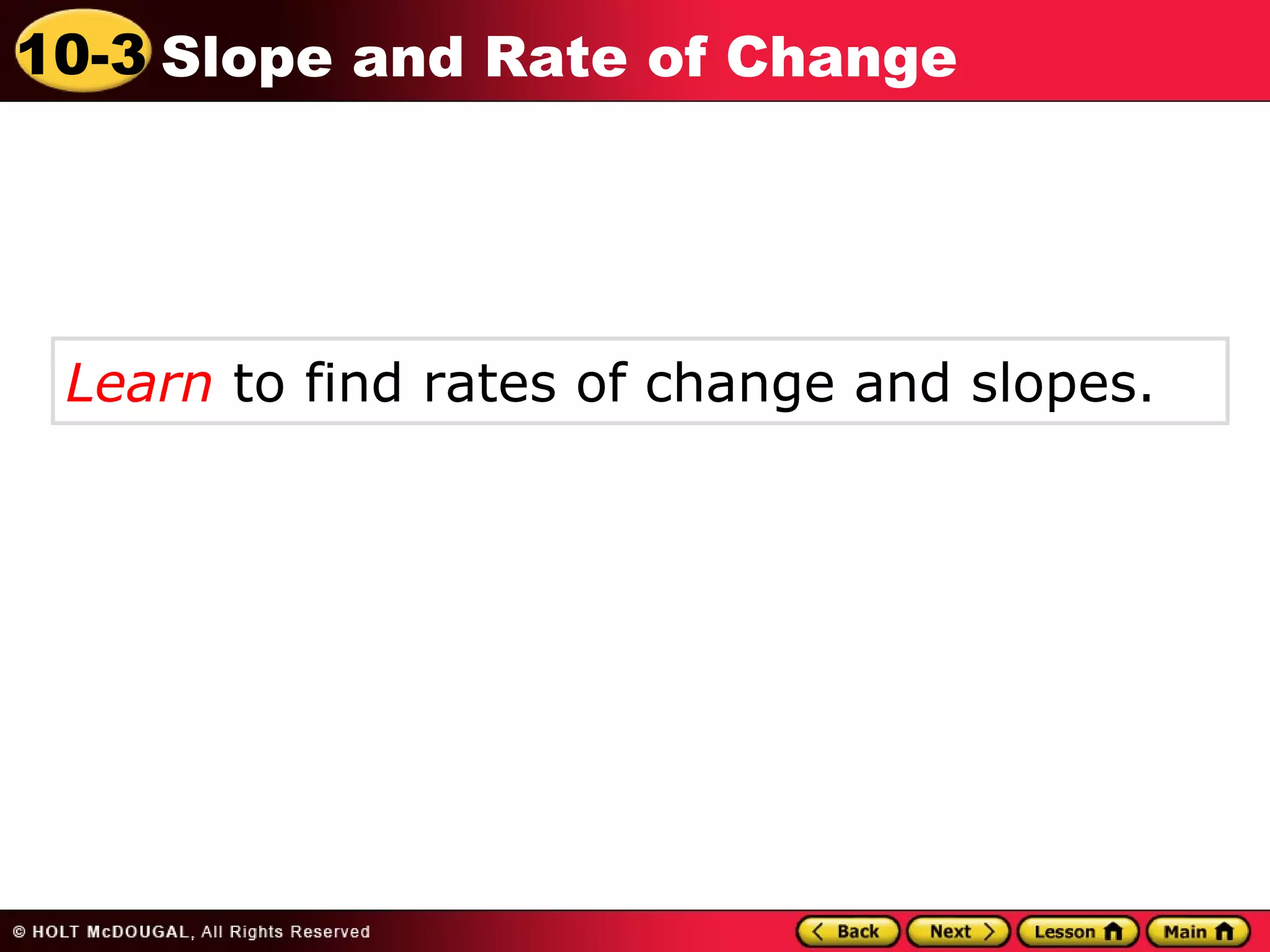 Rate of change and slope | PPT