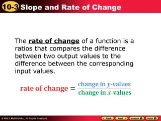 Rate of change and slope | PPT