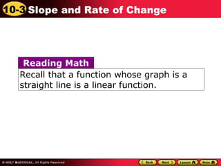 Rate of change and slope | PPT