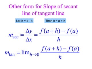 Rate of change and tangent lines | PPT