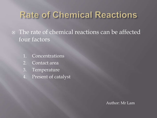 Rate of chemical reactions | PPT