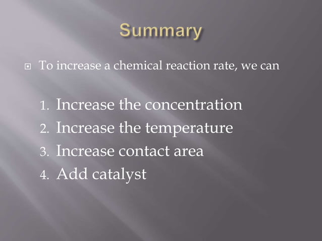 Rate of chemical reactions | PPT