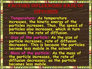 Rate of diffusion | PPTX