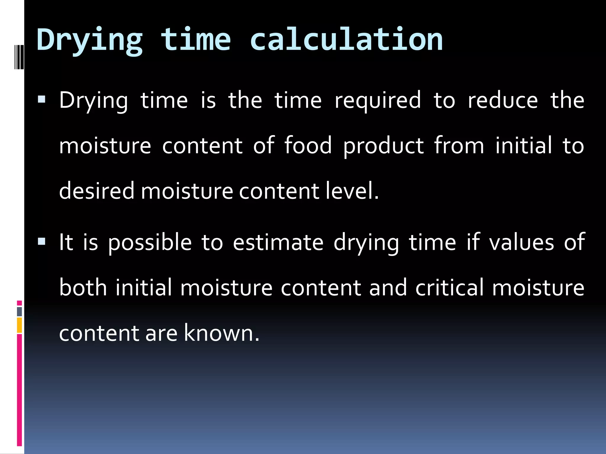 Rate of drying for food products | PDF