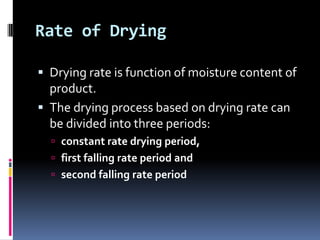 Rate of drying for food products | PDF
