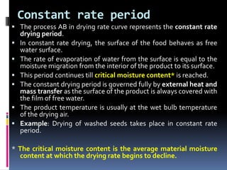 Rate of drying for food products | PDF