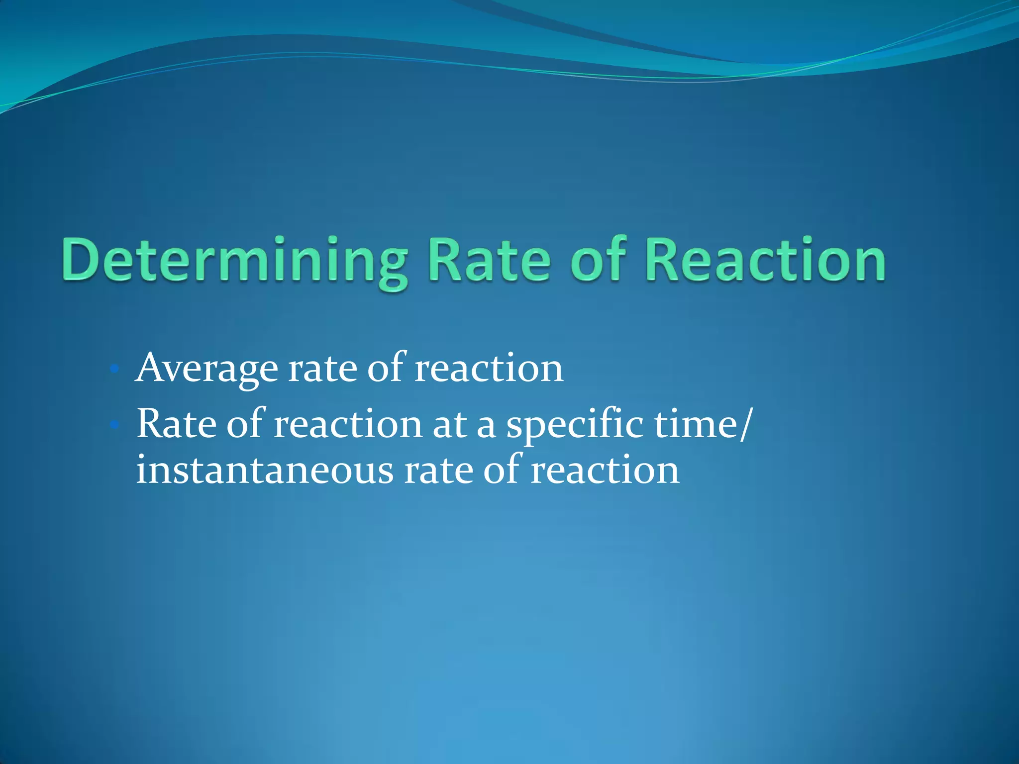 Rate Of Reaction | PDF